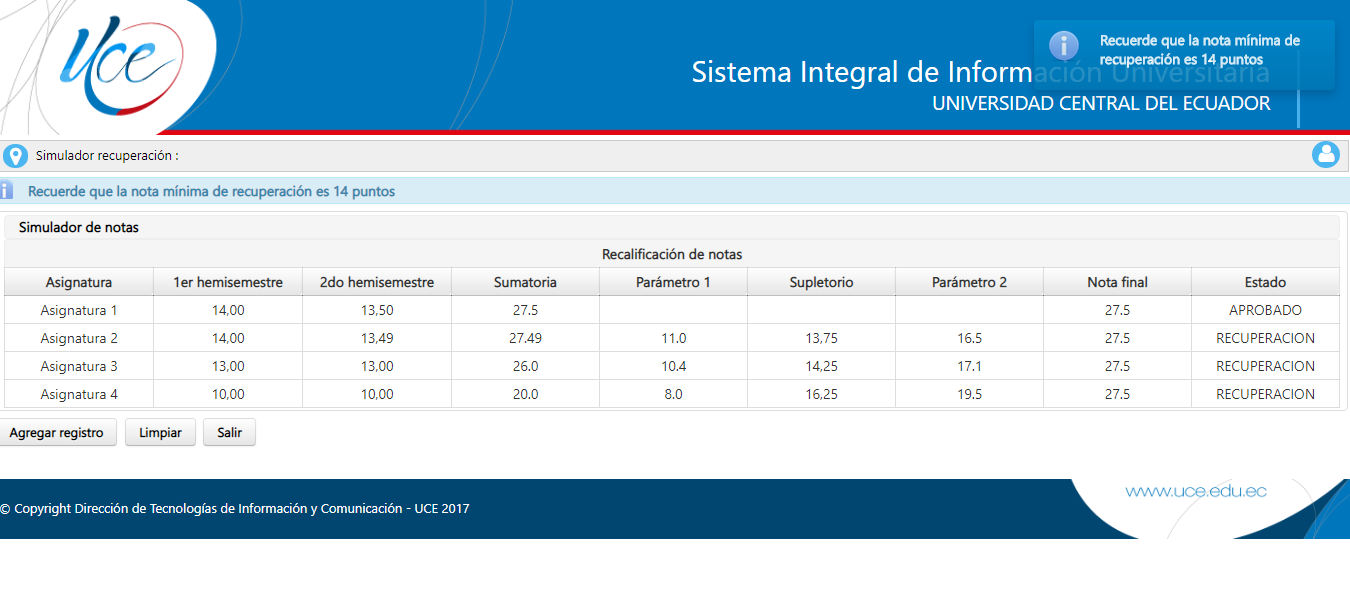 UCE Facultad de Ingeniería y Ciencias Aplicadas: SIIU Simulador de ...