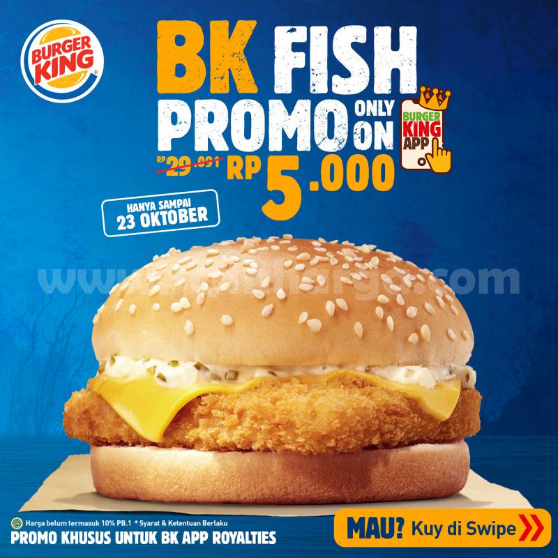 Promo BURGER KING ~ BK Fish Burger CUMA GOCENG - scanharga