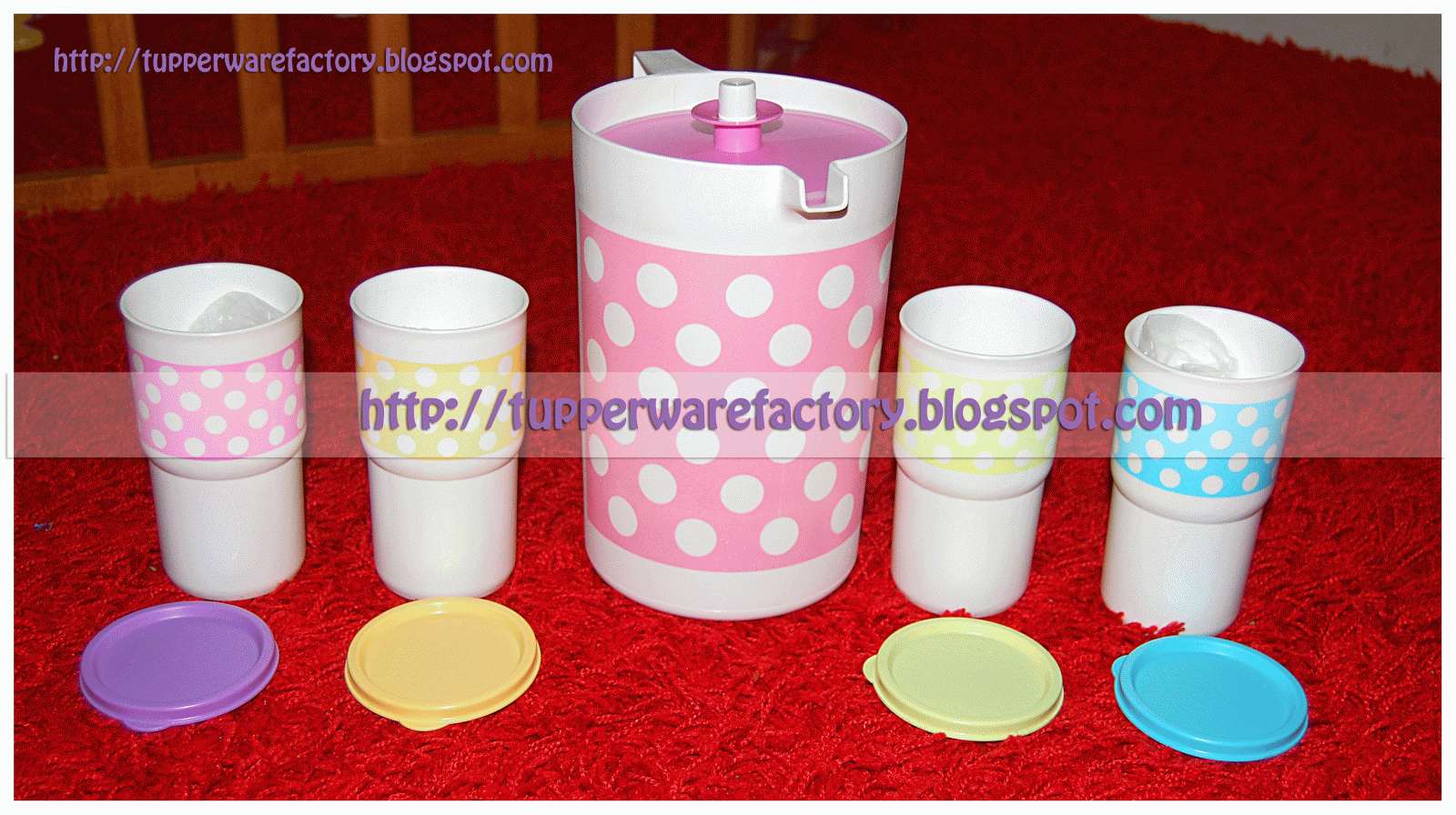 TUPPERWARE CREATIVE DESIGN: TUPPERWARE OVERSEA JUNE II- POLKA DOT PITCHER