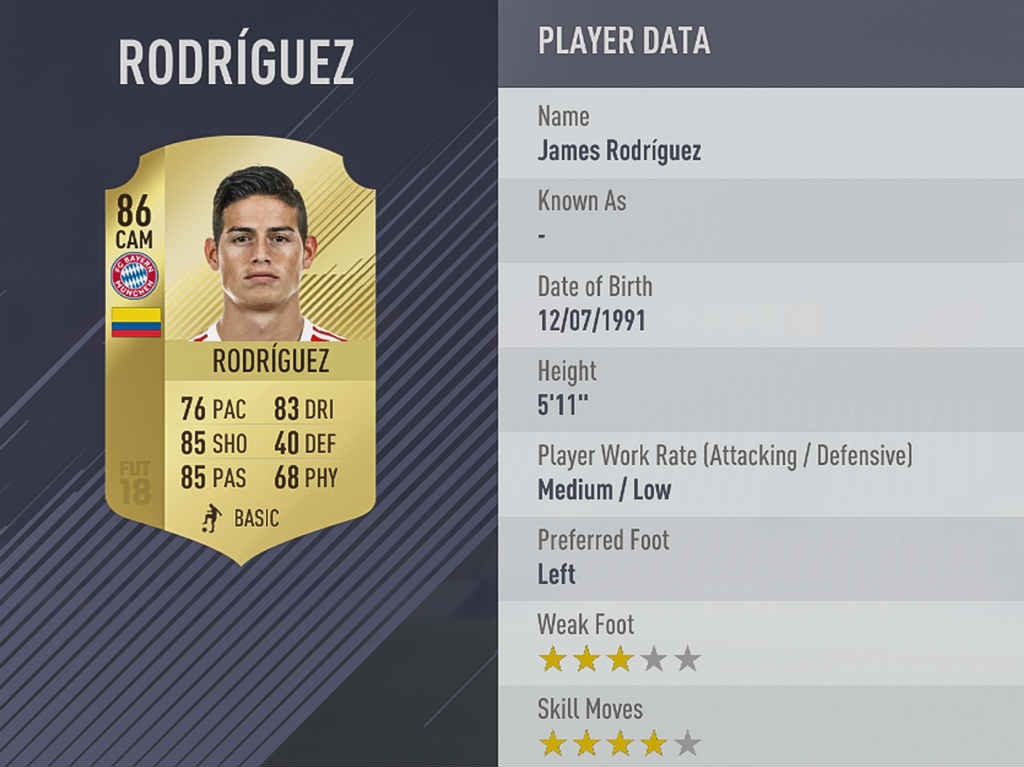 Esta es tu Colombia: James Rodríguez: ya sabemos su puntaje en ‘FIFA 18’