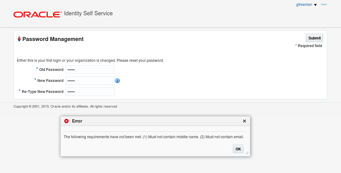 Oracle Stack: Change Password Validation Event Handler: Adding Custom ...