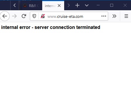 internal error - server connection terminated