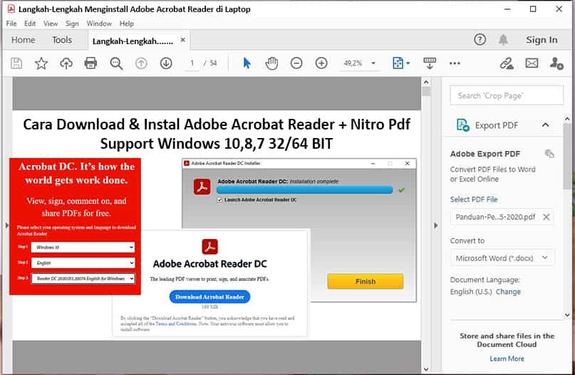 Cara Instal PDF di Laptop Windows 10,8,7 Gratis - Review Teknologi Sekarang