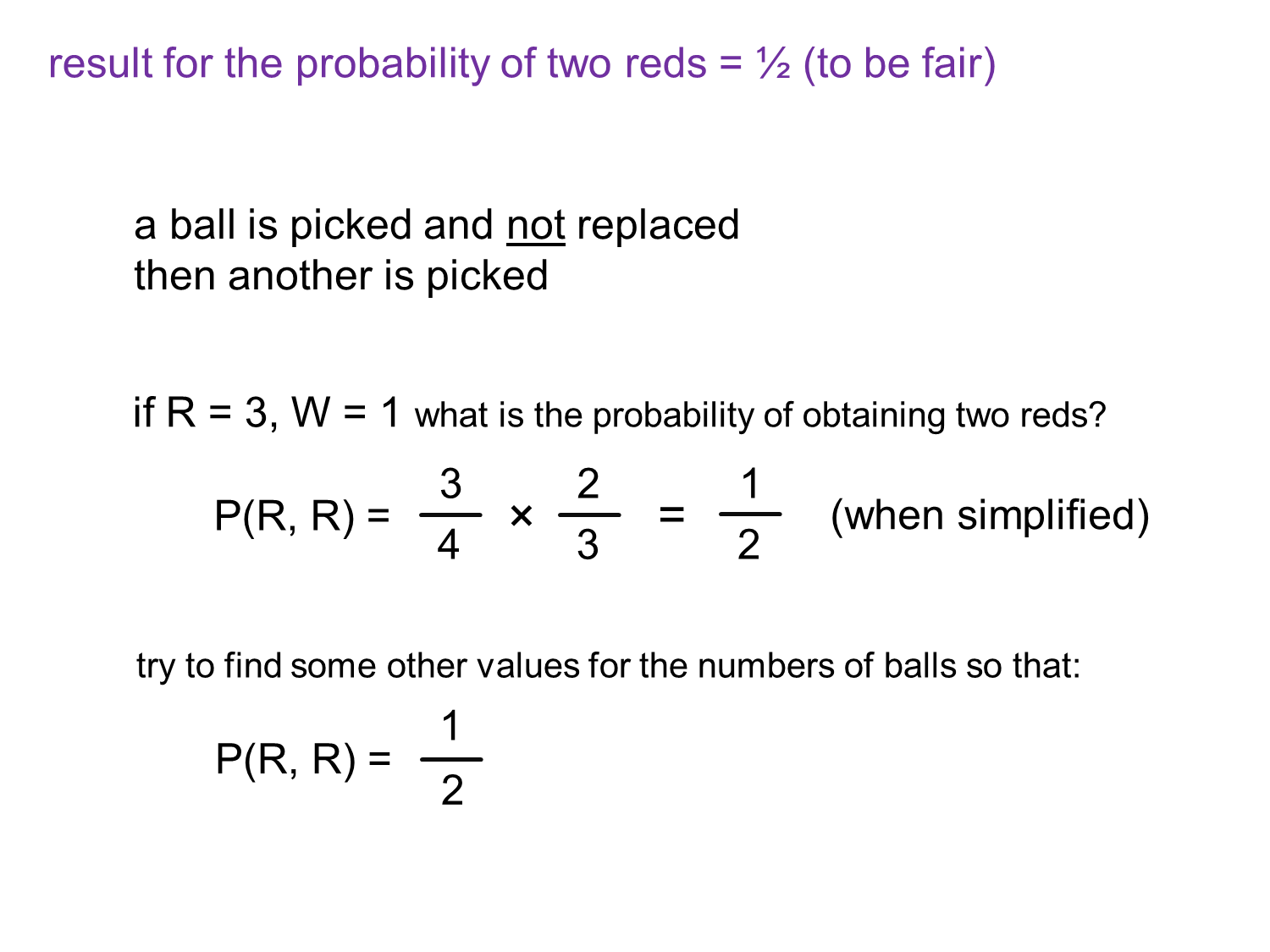 MEDIAN Don Steward mathematics teaching: two reds fair game