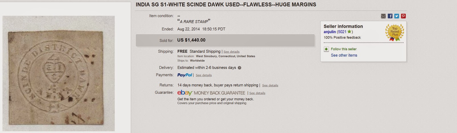 GANDHI STAMPS CLUB: Scinde Dawk - Postal History - First postage stamp ...