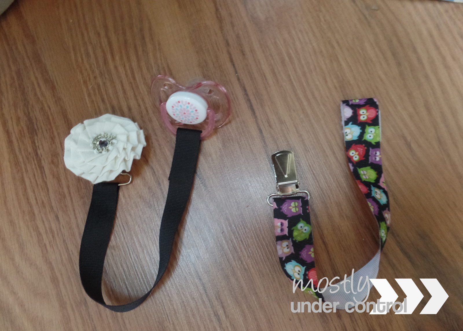 DIY No-Sew Pacifier Clips - Mostly Under Control
