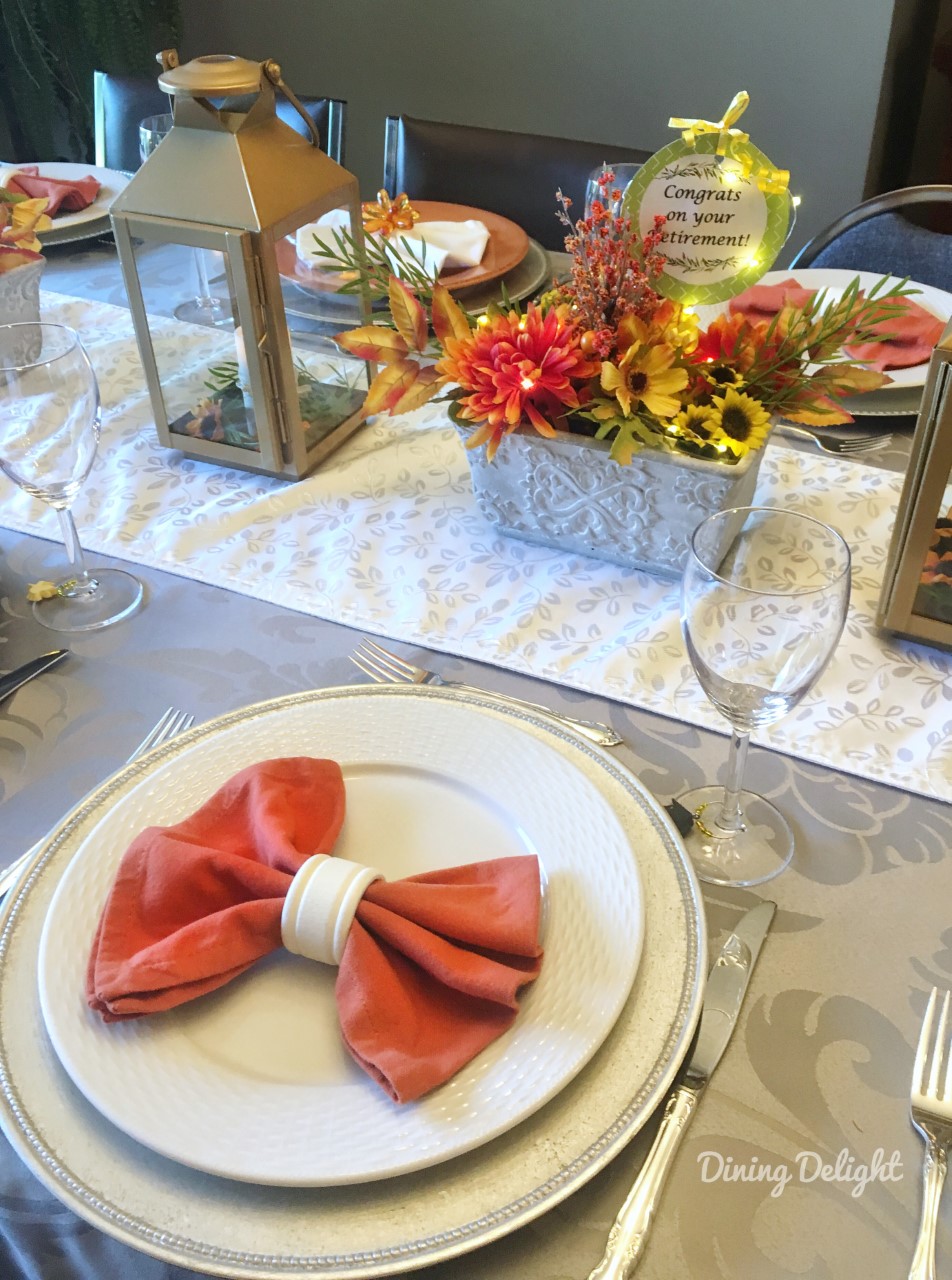 Dining Delight: Fall Retirement Dinner Tablescape - Mine!