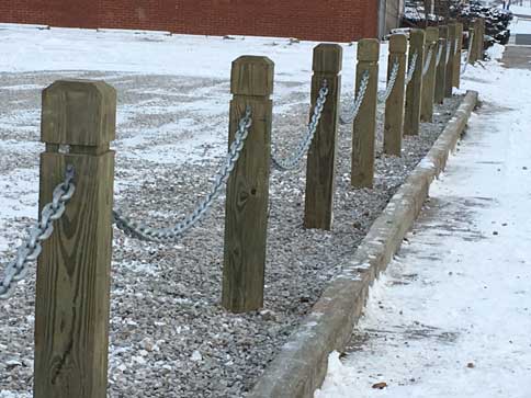 Petty Farms: Chain Stanchion and Guard Rail