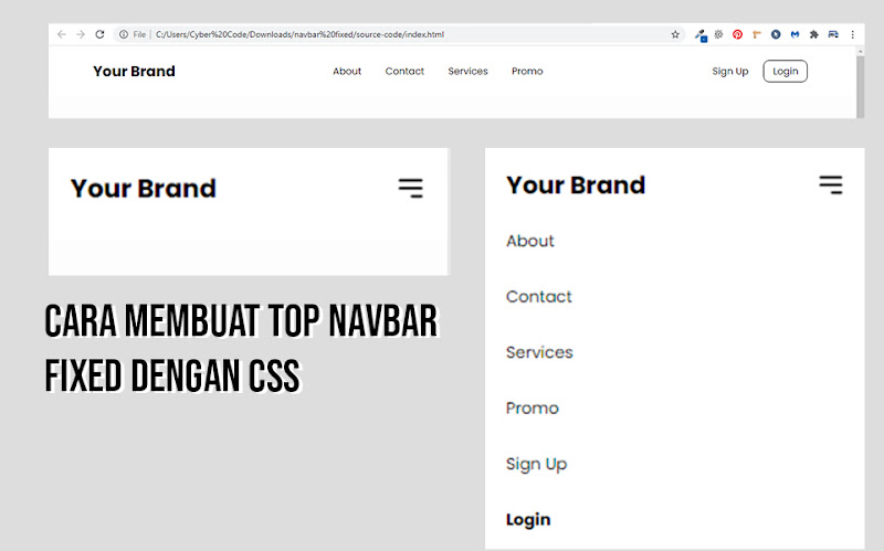 Cara Membuat Top Navbar Fixed Dengan Css