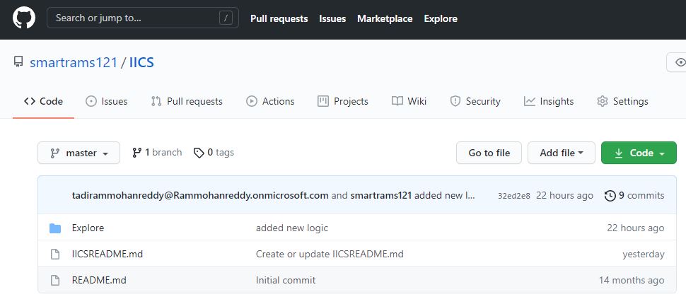 GitHub Integration with IICS