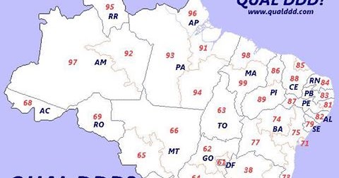 LINGUAGEM GEOGRÁFICA: MAPA COM O DDD NO BRASIL