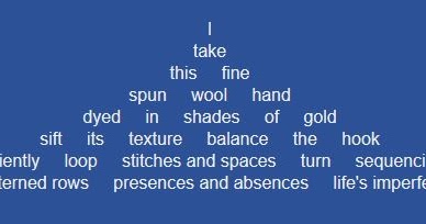 Intersections -- Poetry with Mathematics: Another Fibonacci poem