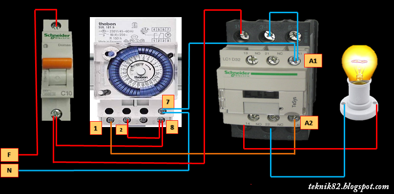 Cara Membuat Lampu Nyala Otomatis / Setting Timer merk Theben