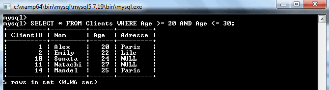 MySQL BETWEEN - WayToLearnX