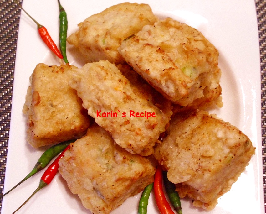Karin's Recipe: Misoa Goreng Tepung (Crispy Fried Misua Cake)
