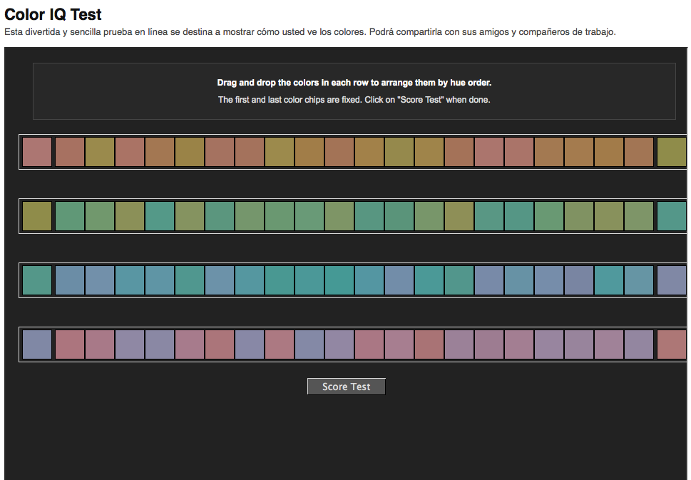 Cuatricromía de la Vida: Test de percepción del Color.