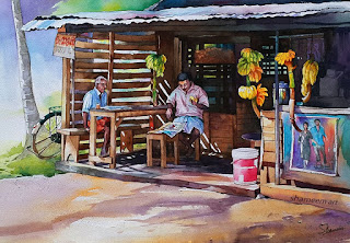 Creative Artist. Shameem : chayakkada tea shop water colour painting by ...