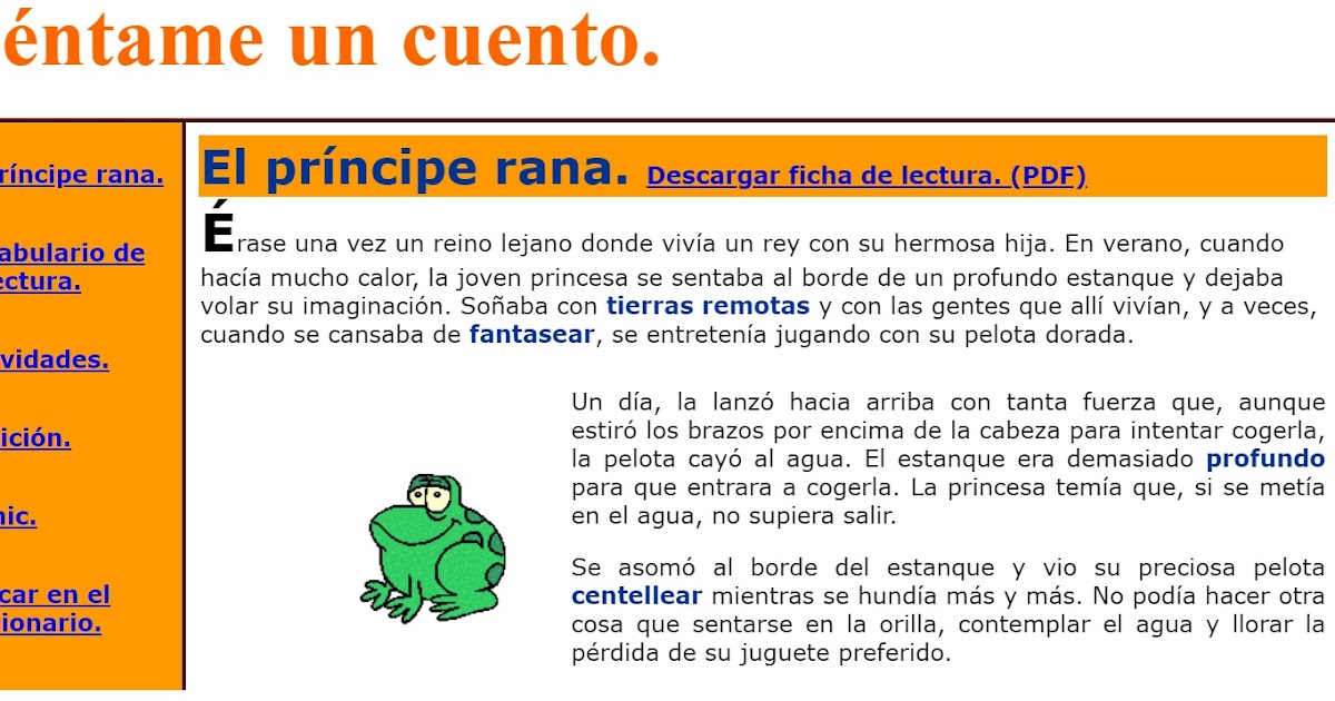 REFORZO EDUCATIVO COLEXIO ABRENTE: EL PRÍNCIPE Y LA RANA