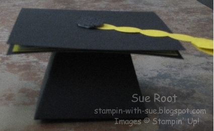 Stampin' With Sue: Graduation Cap Gift Box and Card - Petal Cone Die