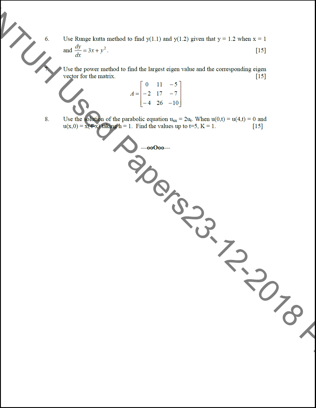 JNTUH B.Tech numerical methods December - 2018 Question Paper ... JNTUH B.Tech numerical methods December - 2018 Question Paper ...