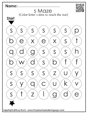 Letter S "10 free Dot Markers coloring pages"