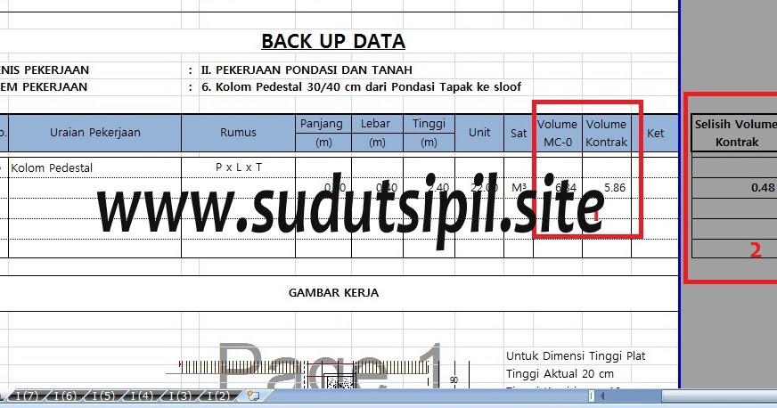 Format Back Up Data - Hitung Volume Bangunan Konstruksi Gedung (Panduan) - Sudut Sipil
