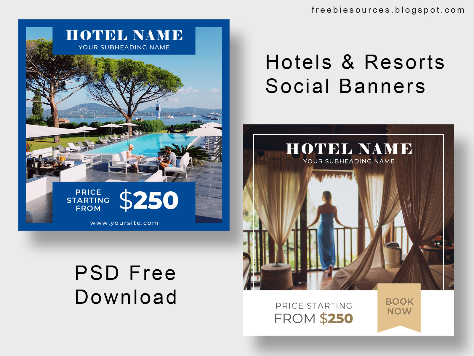Modern Hotels & Resorts Social Media Banner Free Download ...