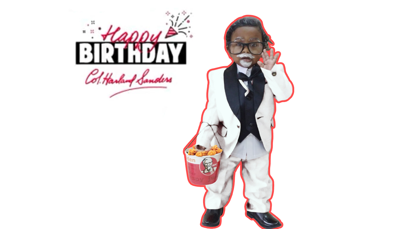 Sharva as KFC Colonel Sanders fancy dress costume | Happy 130th ...