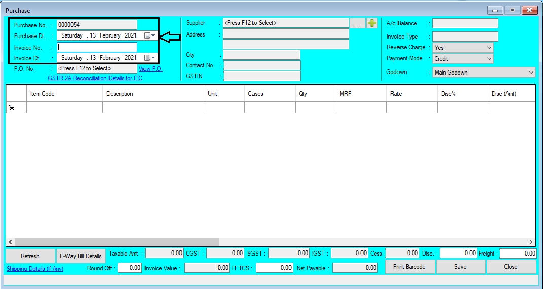 Purchase Entry Help Guide