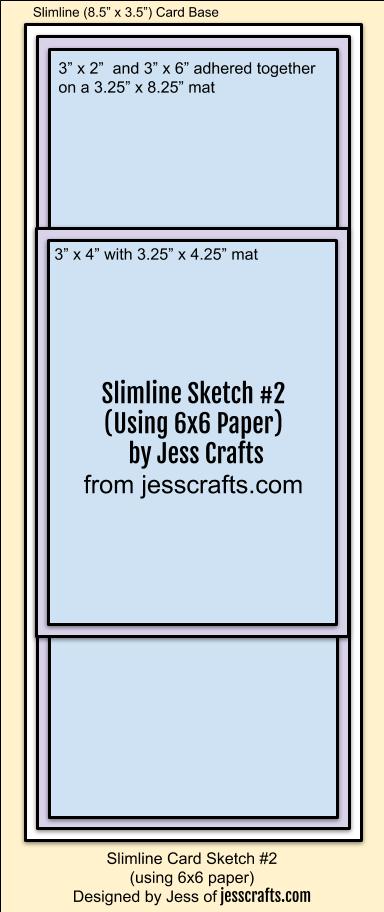 Jess Crafts: Slimline Card Template #2 Using 6x6 Paper featuring Avery ...