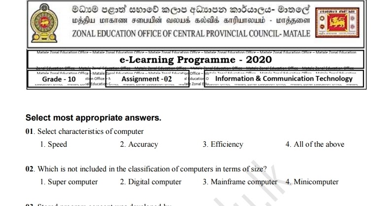 Grade 10 - Information & Communication Technology - Assignment 2 ...