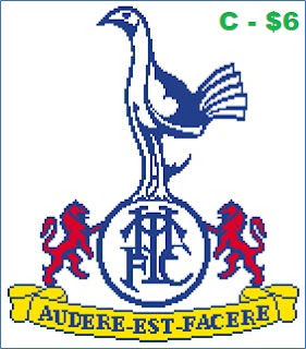 EASY PATTERNS: Tottenham Hotspur FC cross-stitch pattern