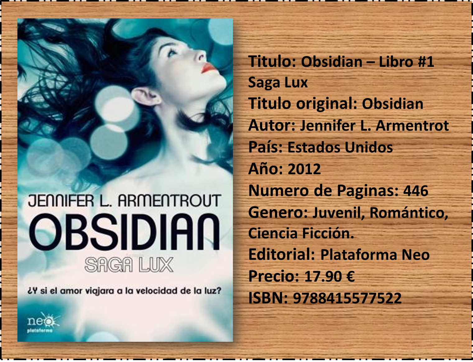 Reseña: Obsidian - Jennifer L. Armentrout