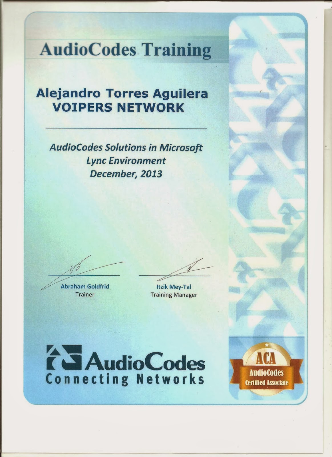 CERTIFICACION EN AUDIOCODES | Voipers Network