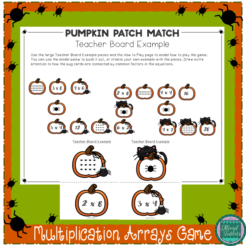 Morsel Tidbits: Pumpkin Patch Match: Multiplication with Arrays Center Game