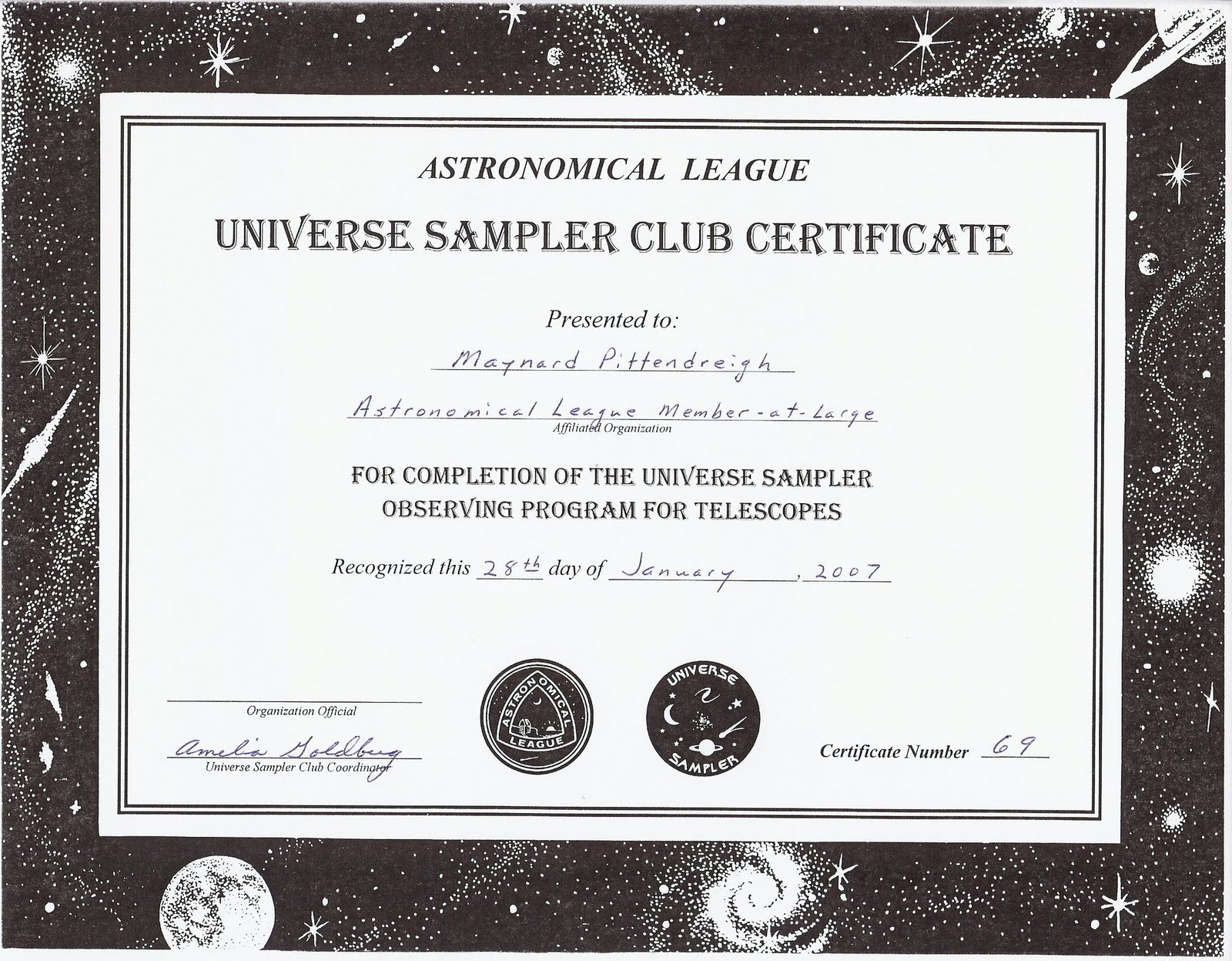 My View Of The Universe: ASTRONOMICAL LEAGUE OBSERVING PROGRAMS