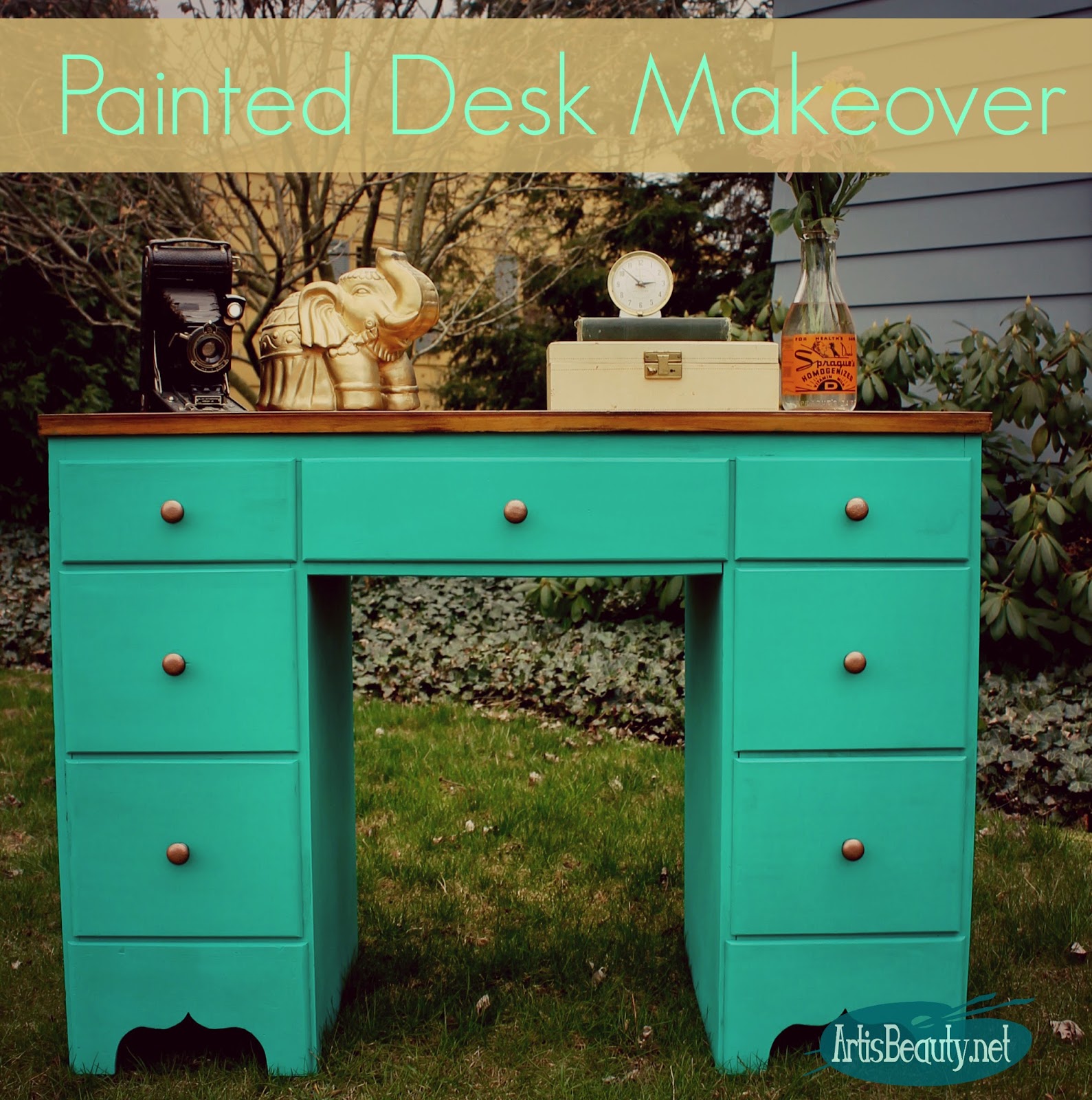 ART IS BEAUTY: Bohemian Style Painted Desk Makeover