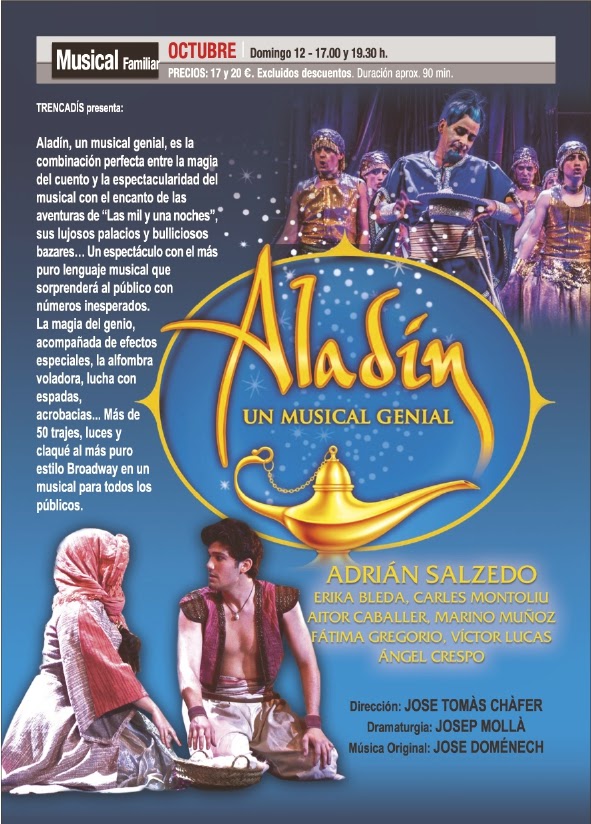 Alicante para niños: ALADIN, UN MUSICAL GENIAL - Alicante