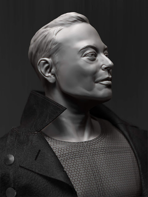 Darya Girina Zbrush Endless Way: Elon Musk in the style of Blade Runner ...