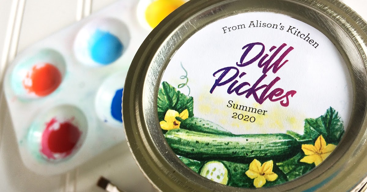 Colorful Adhesive Canning Jar Labels: Custom & Blank Watercolor Pickle ...