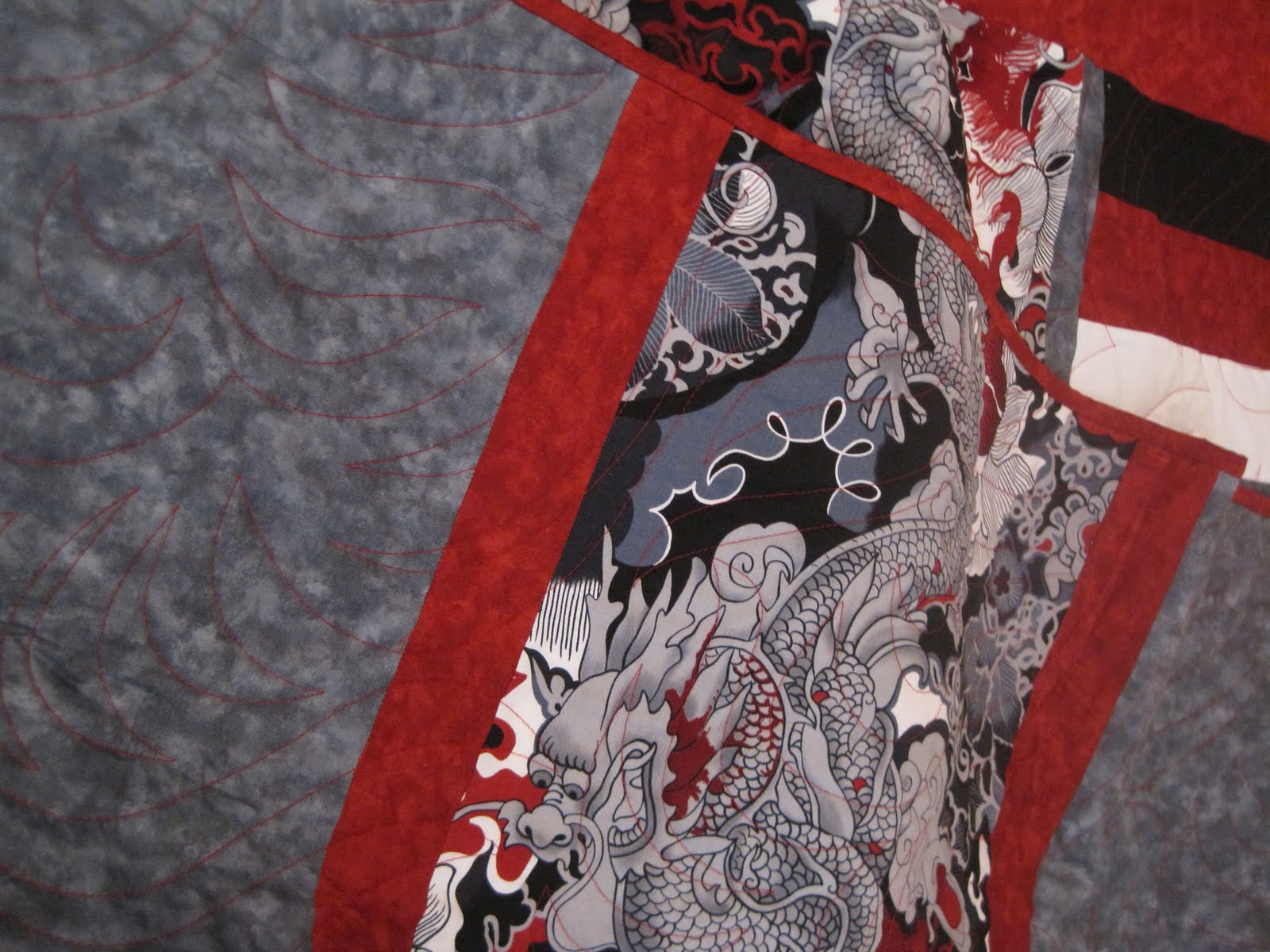 splendid calm: Dragon quilt for a warrior