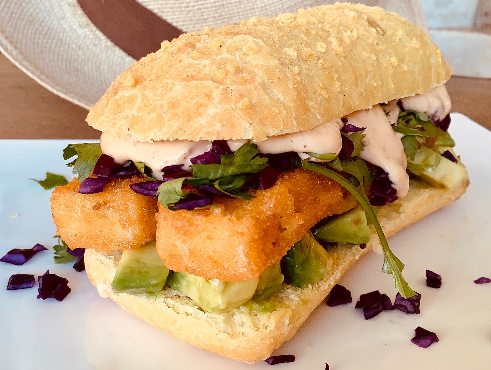 Torta de pescado – fried fish sandwich with chipotle mayo and coleslaw ...
