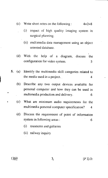 GNDU II Semester PGDCA Multimedia and applications 2012 Question Paper ...