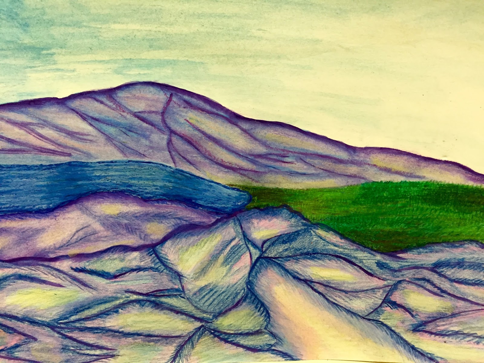 Kids Art Market: Crumpled Movement Landscape