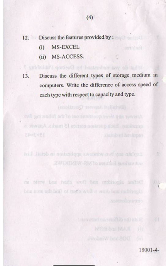 BCA- Computer Fundamental Old Question Paper
