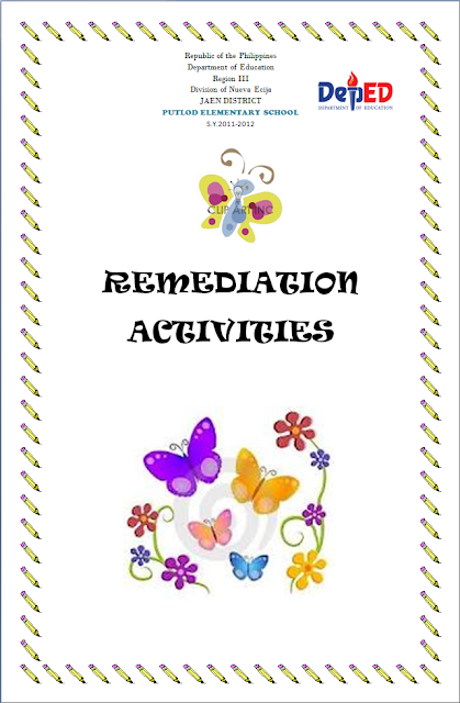 INFINITY: REMEDIATION ACTIVITIES front page sample