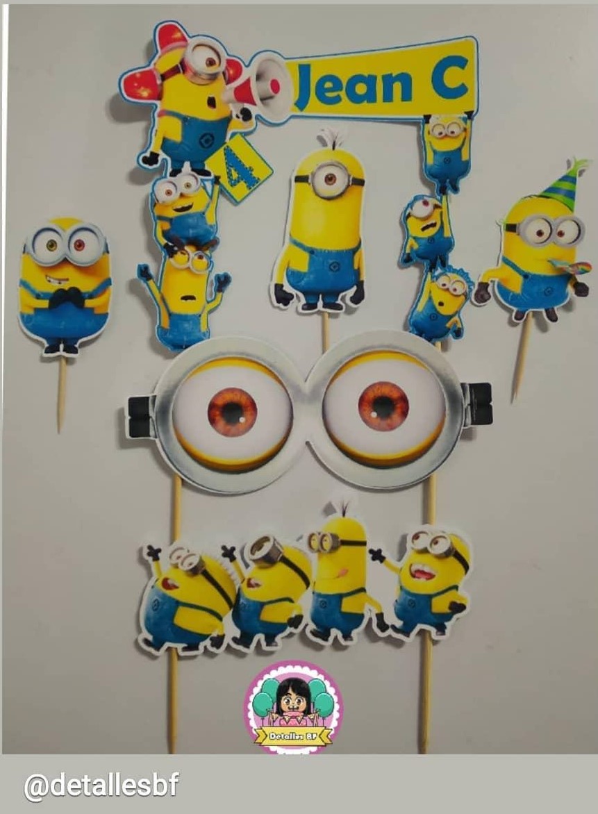 Topper Minions Jean 4 - Mis Toppers Tus Toppers