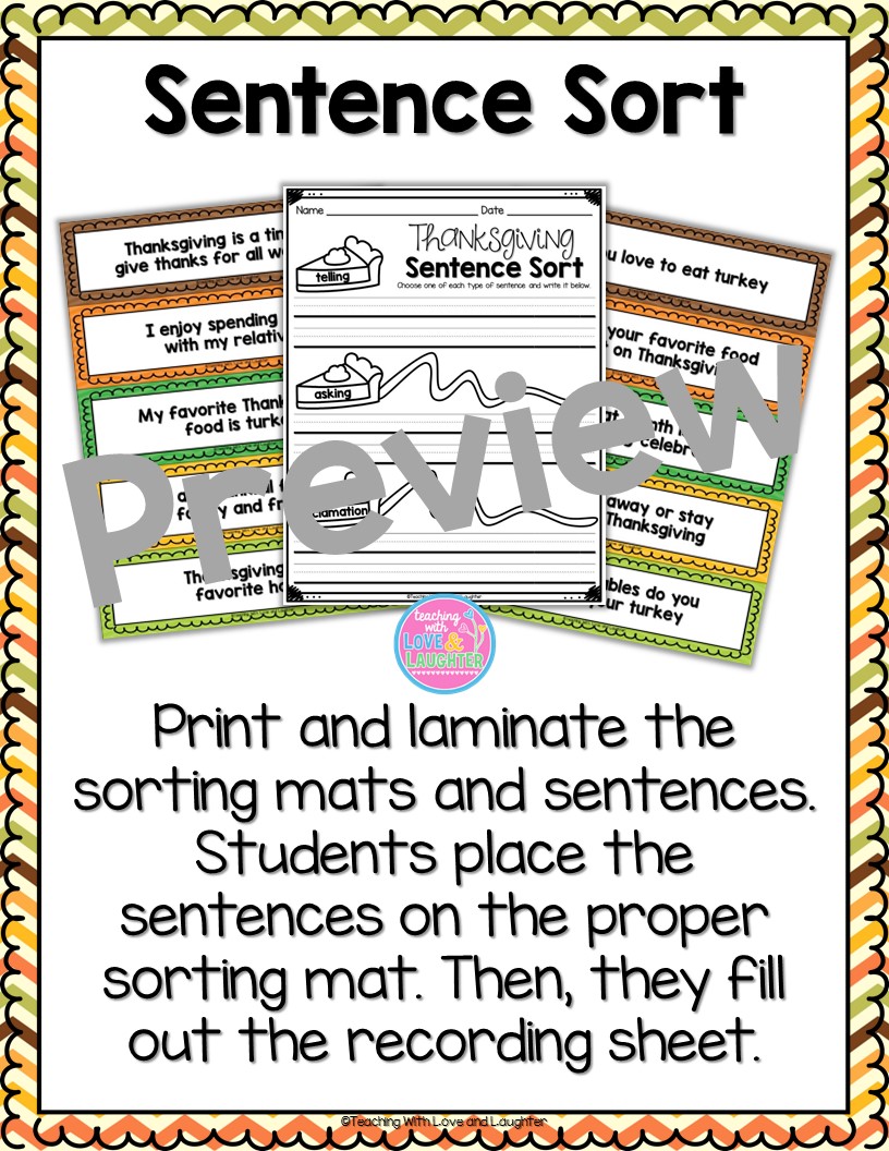 Teaching With Love and Laughter: Thanksgiving Literacy Center Activities