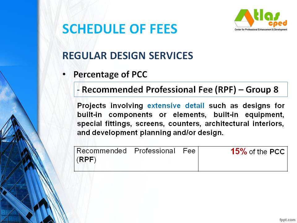 Architects' Guidelines: Methods of Compensation and Schedule of Fees ...