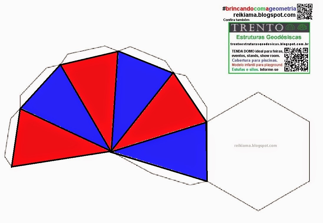 ...Brincar faz bem....: Piramide hexagonal com base de 6 lados recorte ...